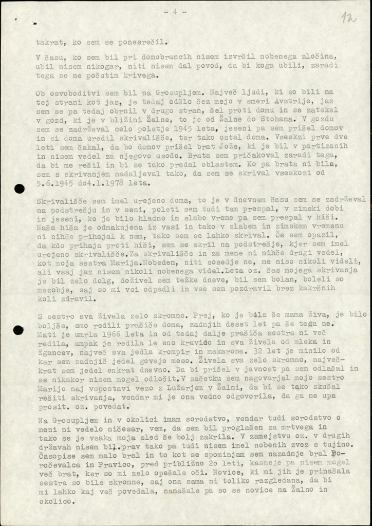 »I Was in Hiding for a Very Long Time …« | GOV.SI