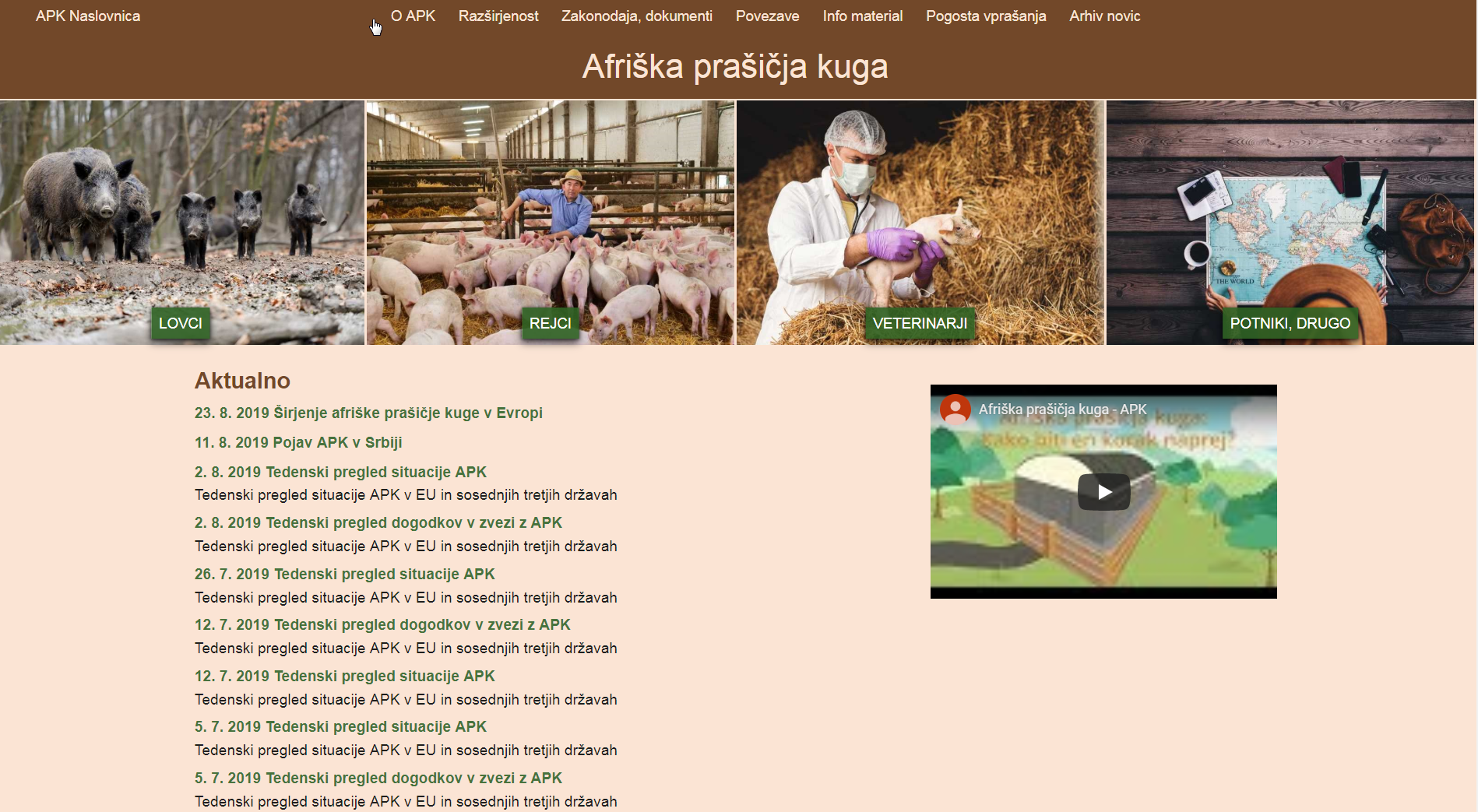 Širjenje afriške prašičje kuge | GOV.SI