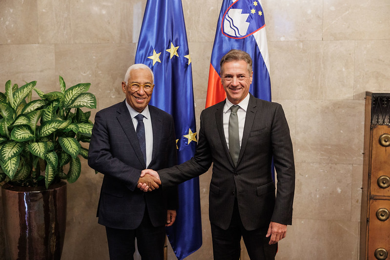 Premier dr. Golob na srečanju z novoimenovanim predsednikom Evropskega sveta | GOV.SI